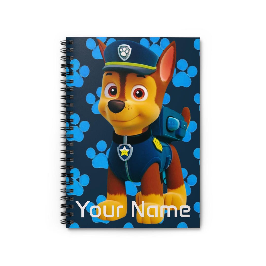 Paw Patrol Chase Notebook Spiral Ruled Line | Kids School Journal - Etsy