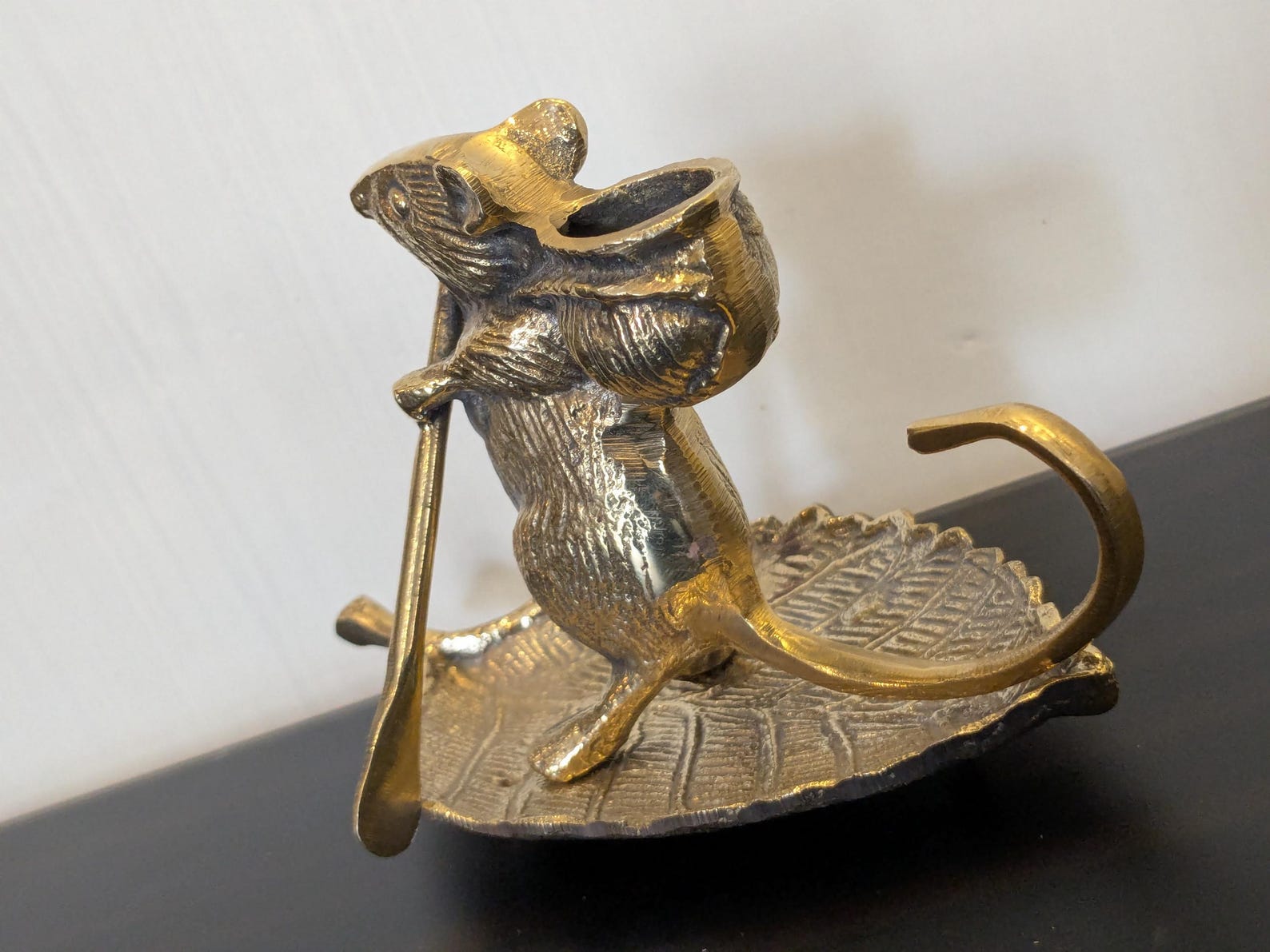 Vintage Brass Mouse Candle Holder - Etsy
