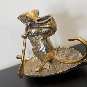 Vintage Brass Mouse Candle Holder - Etsy