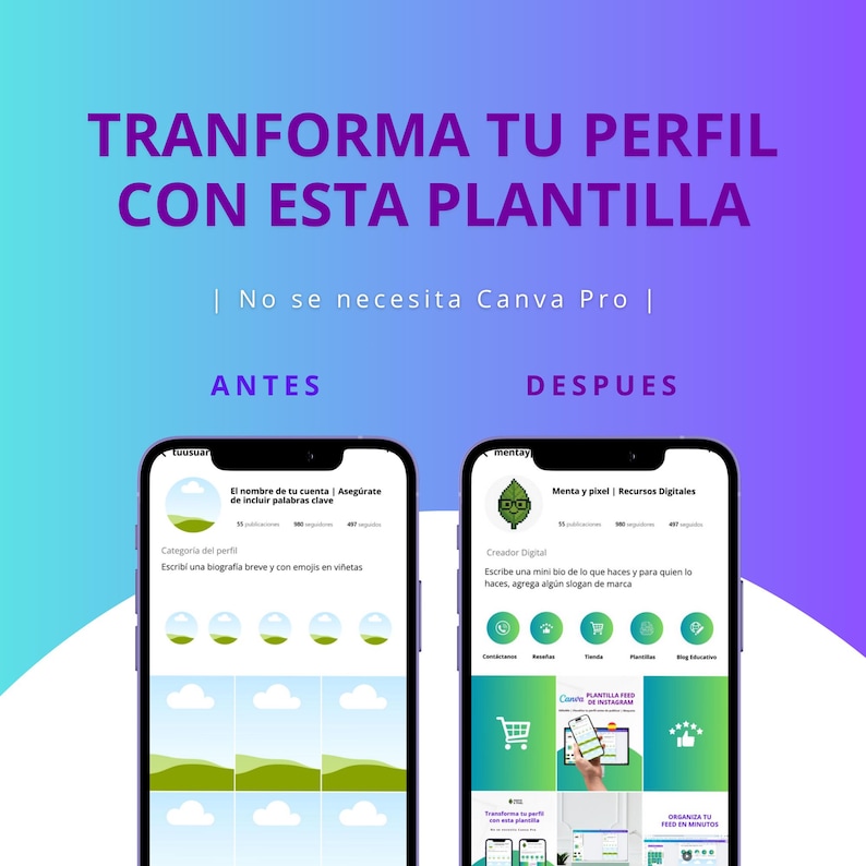 Editable Instagram Feed Canva Template in Spanish | Social Media ...