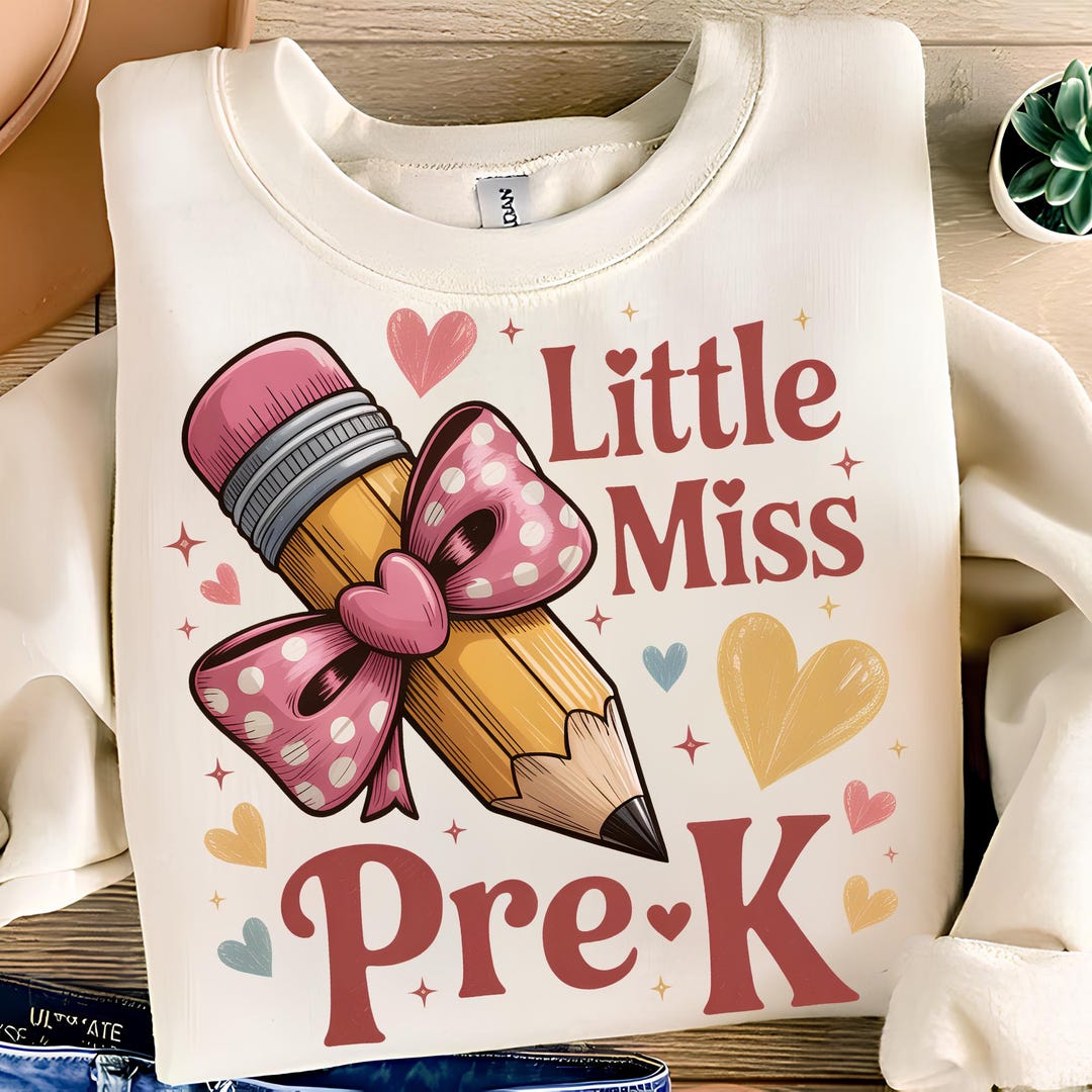 Little Miss Pre-k PNG T-shirt Design Trending Png Pre-kindergarten Png ...