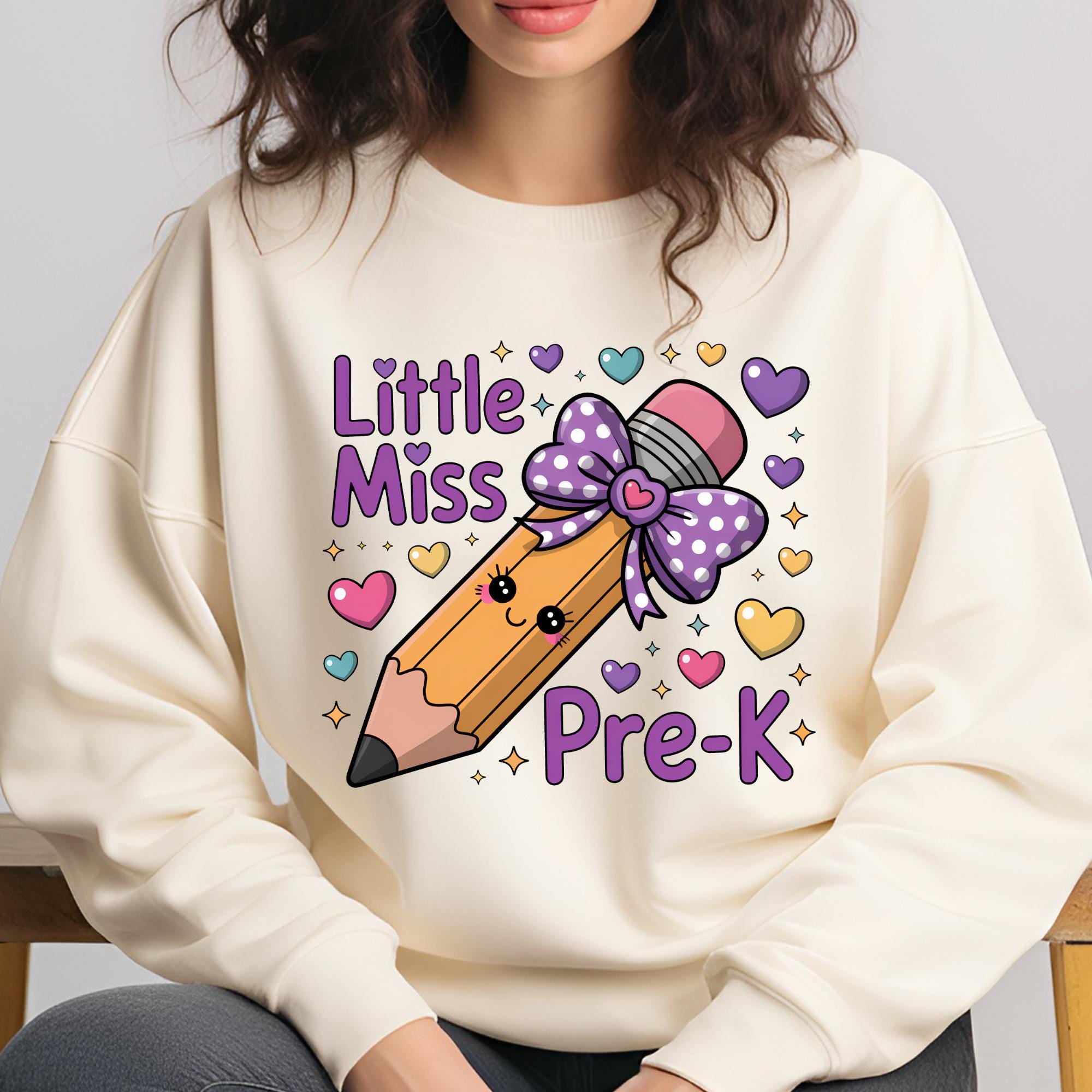 Little Miss Pre-k PNG T-shirt Design Kids Png Pre-kindergarten Png Prek ...