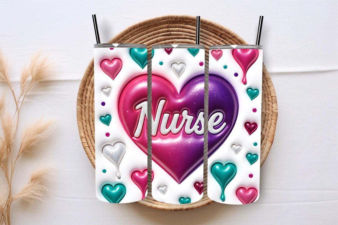 3D Nurse Tumbler Wrap, 20 Oz Skinny Tumbler, Medical Tumbler Wrap ...