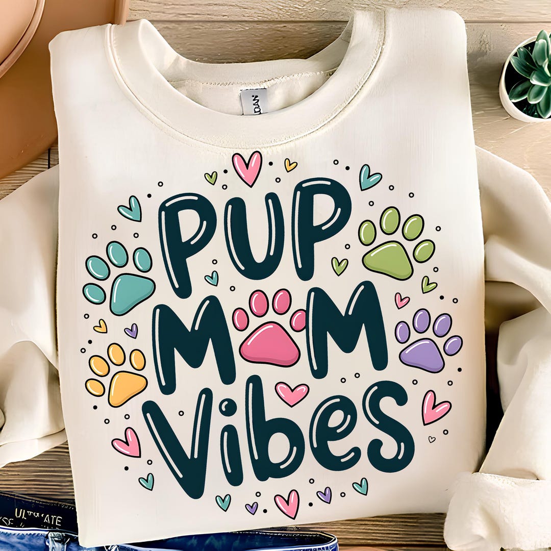 Pup Mom Vibes Png,t-shirt Design,dog Lover Png,dog Mama Png,dog Mom ...