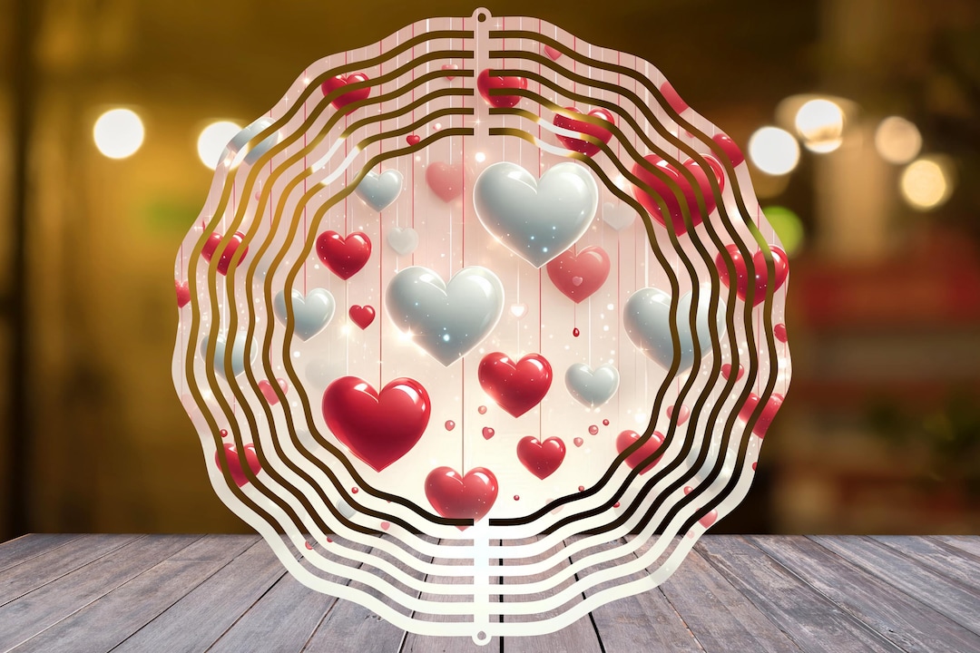 Heart Valentines Day Wind Spinner PNG Sublimation Spinner Design 10 ...