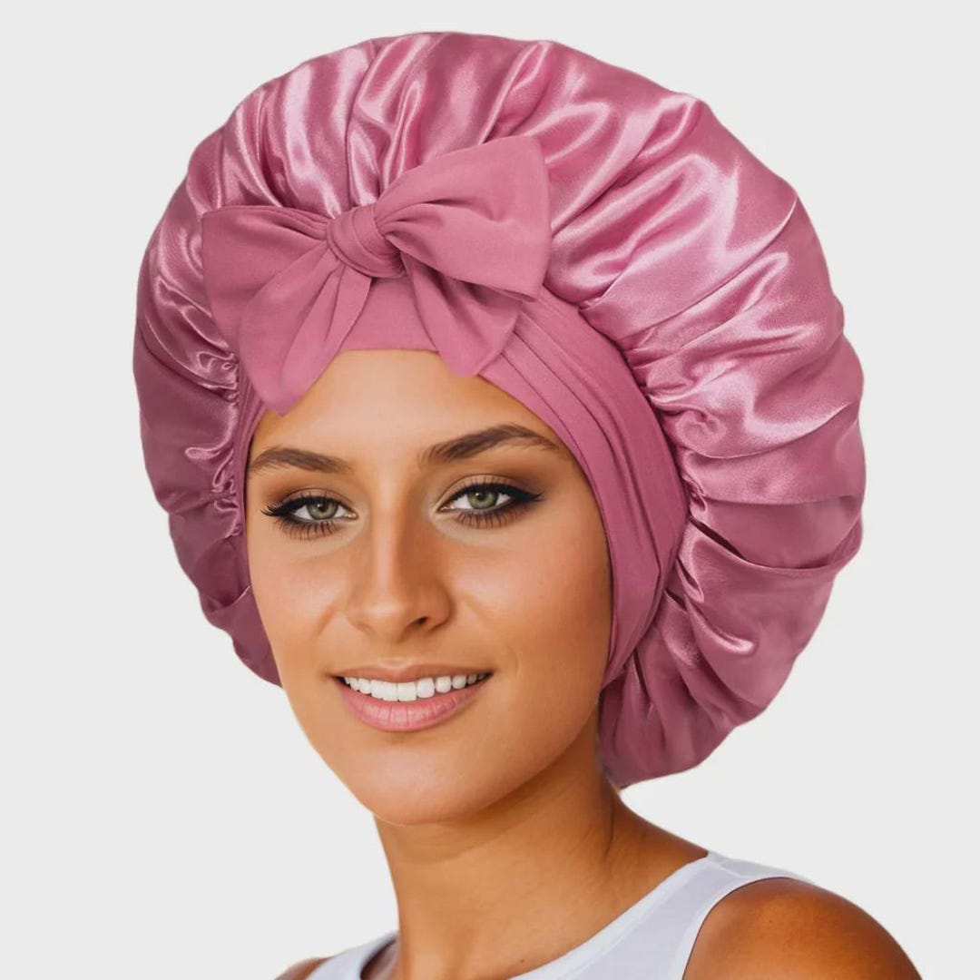 Luxurious Satin Hair Bonnet for Beauty Sleep - Curly Hair Care ...