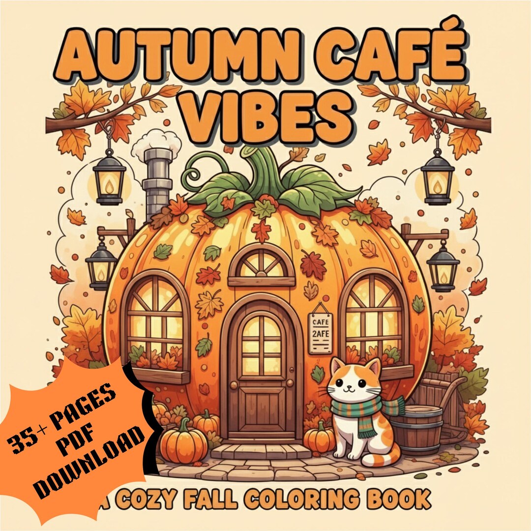 Cozy Autumn & Fall Coloring Book | 35+ Easy Bold Printable Pages ...