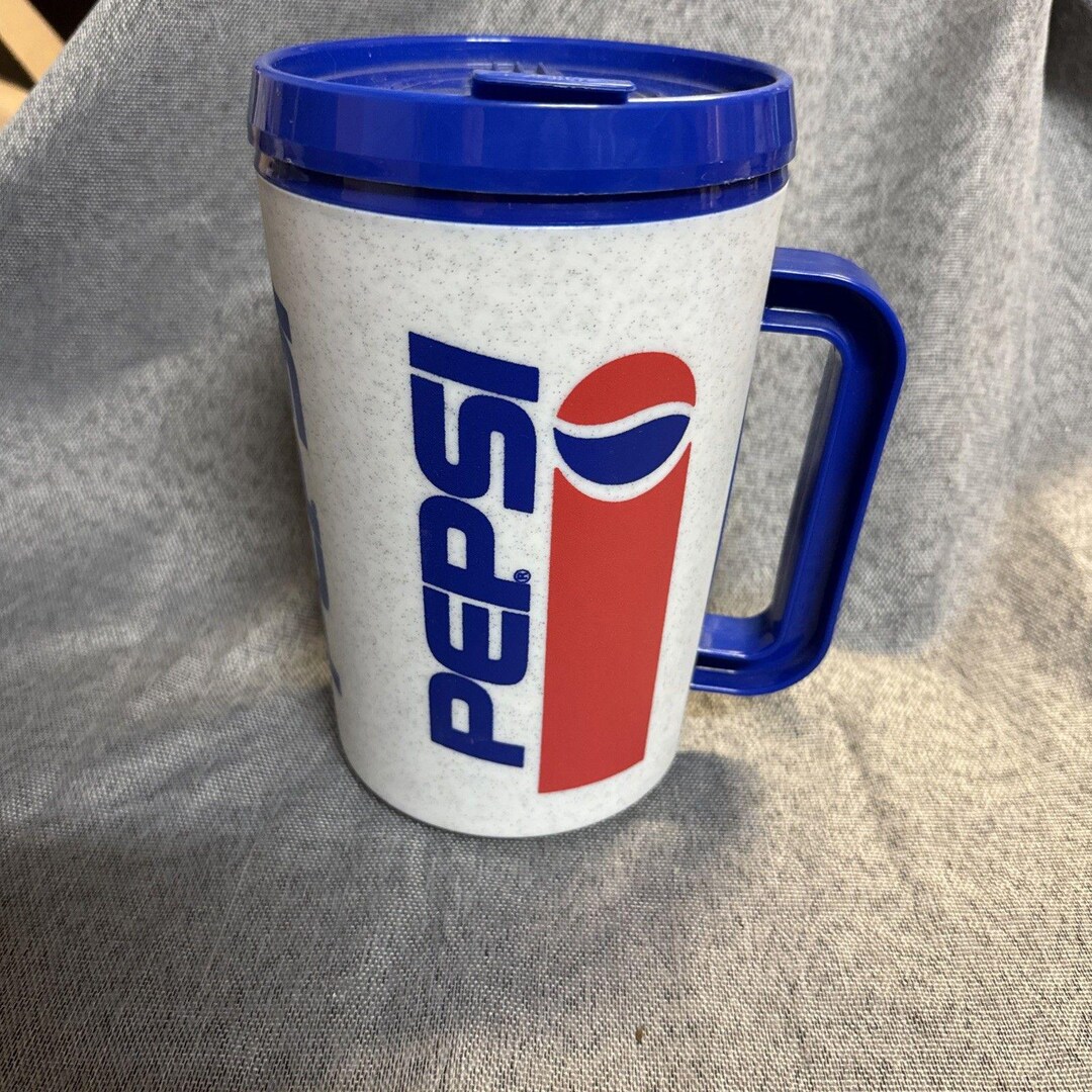 PEPSI COLA Large Plastic 90's Alladin Travel Mug W Lid Made in USA - Etsy