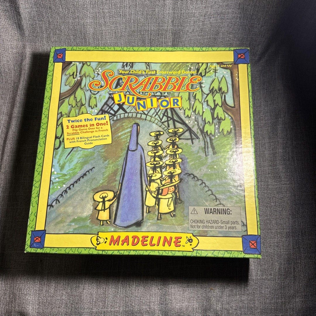 Madeline Scrabble Junior French & English Flash Cards 2 Games in 1 1999 ...