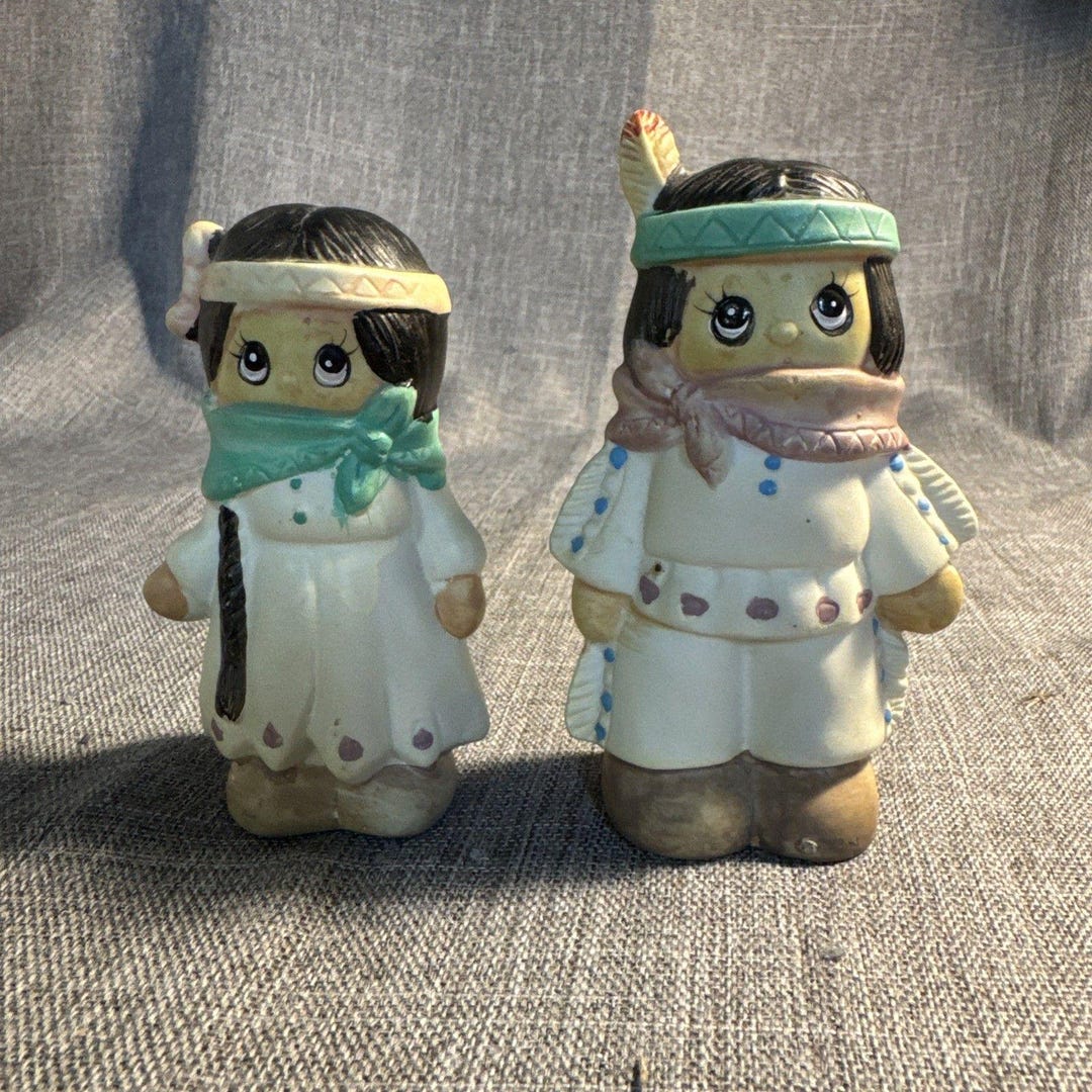 Vintage Salt & Pepper Shakers Native American Boy Girl Couple 1990s ...