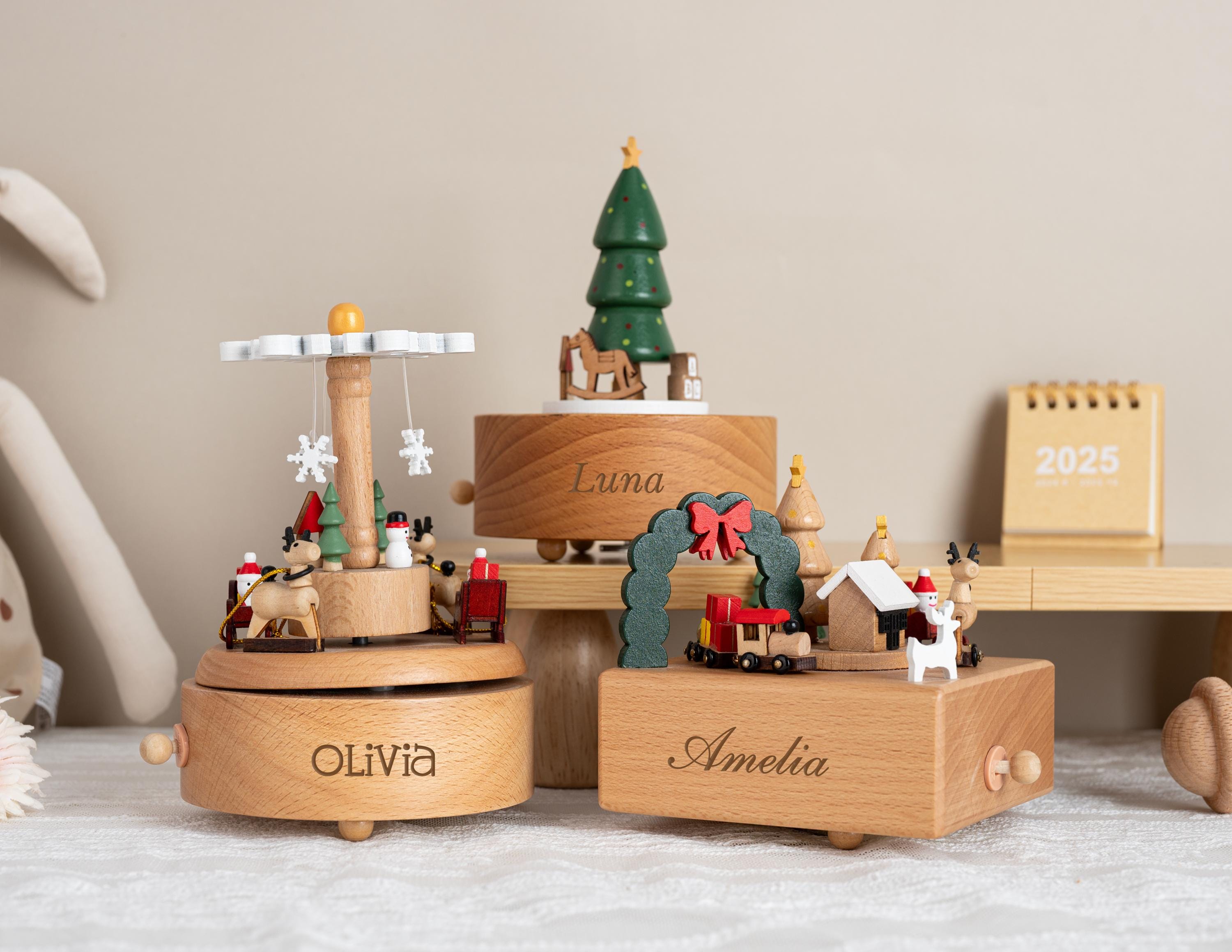 Personalized Engraved Baby Name Music Box, 1st Birthday Gift, Baby ...