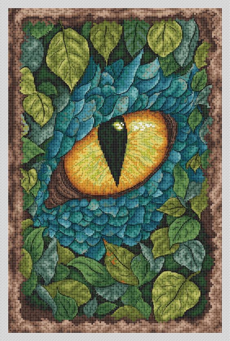 Whimsical Dragon Cross Stitch Pattern: Fantasy Embroidery Design (PDF ...