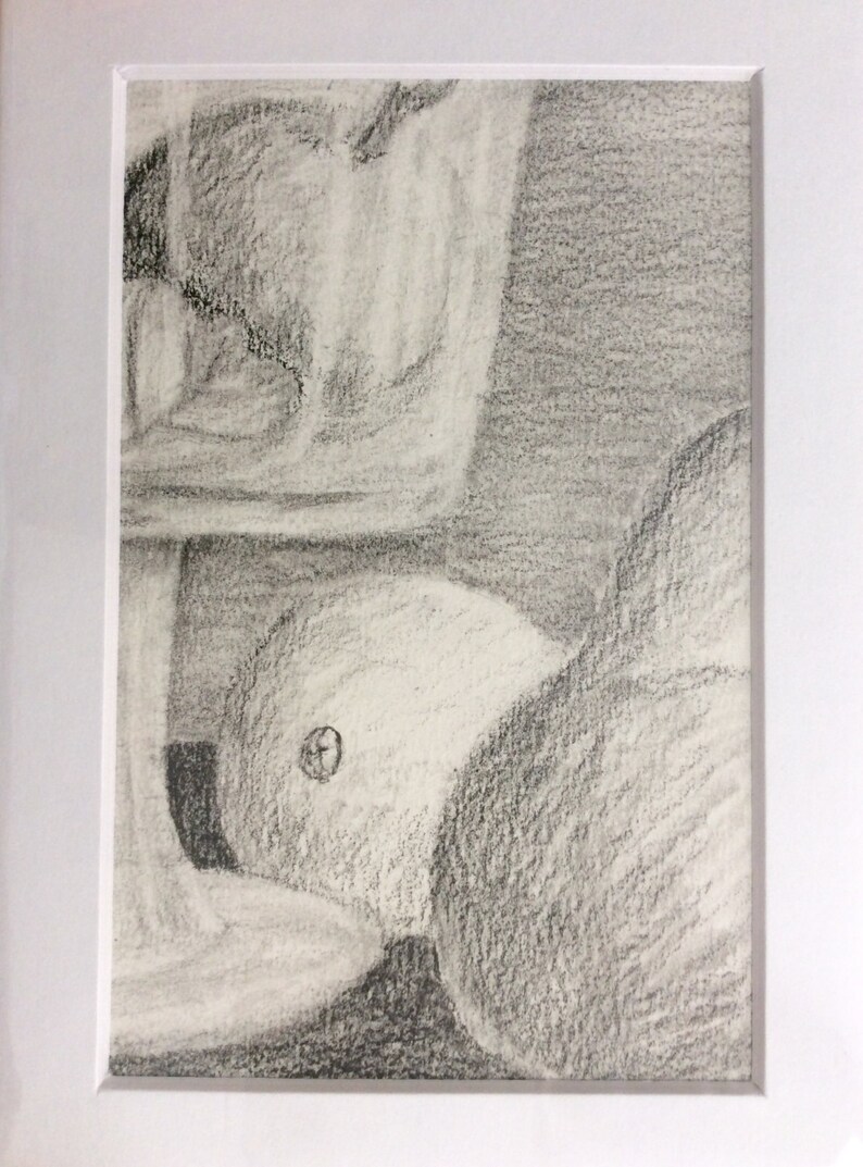 Original Pencil Drawing 4x6 Matted to 5x7 Fruit Study Still - Etsy
