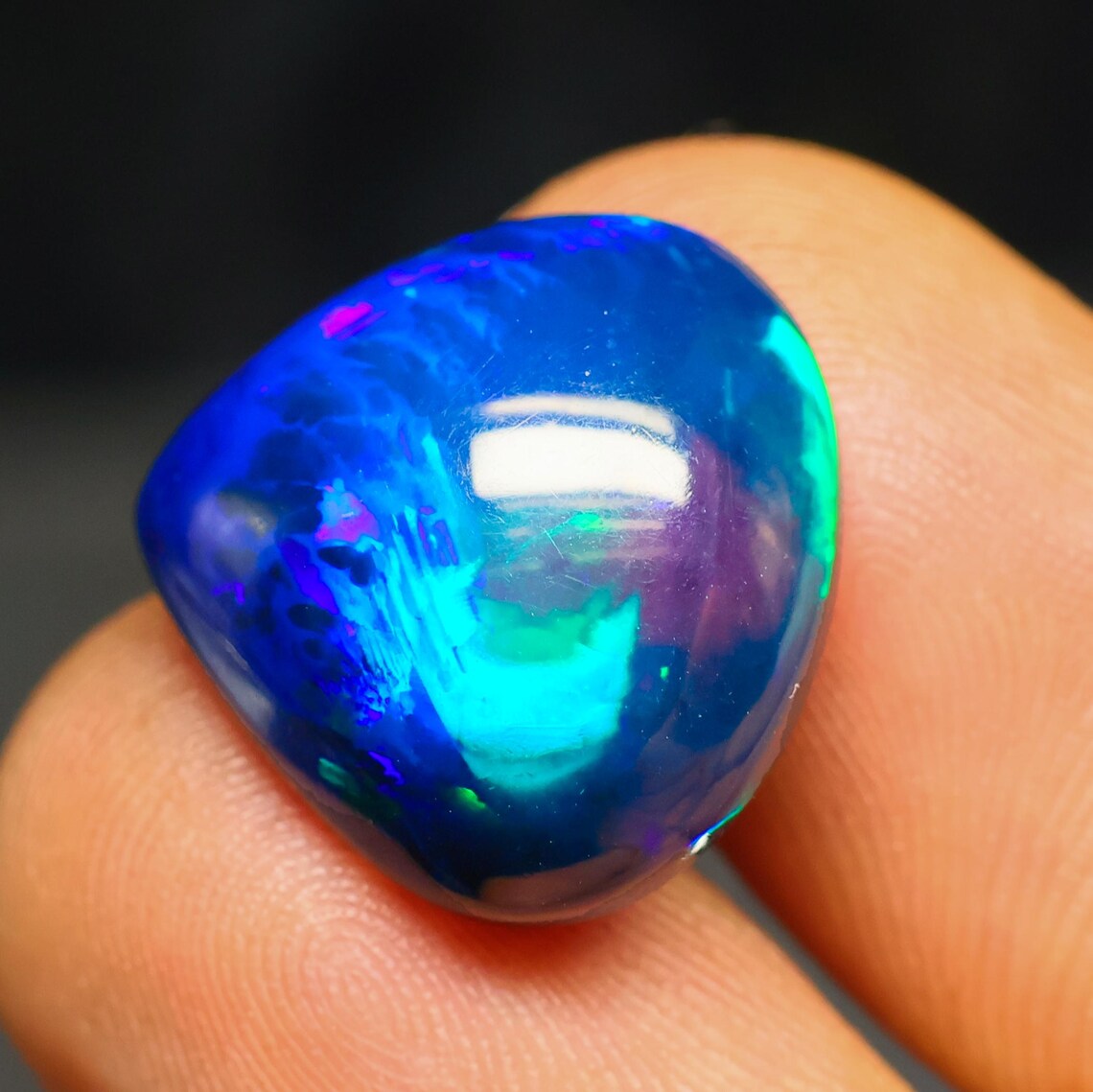 Buy Smoked Ethiopian Opal Cabochon 8.05 Carat, Black Opal Cab, Loose ...