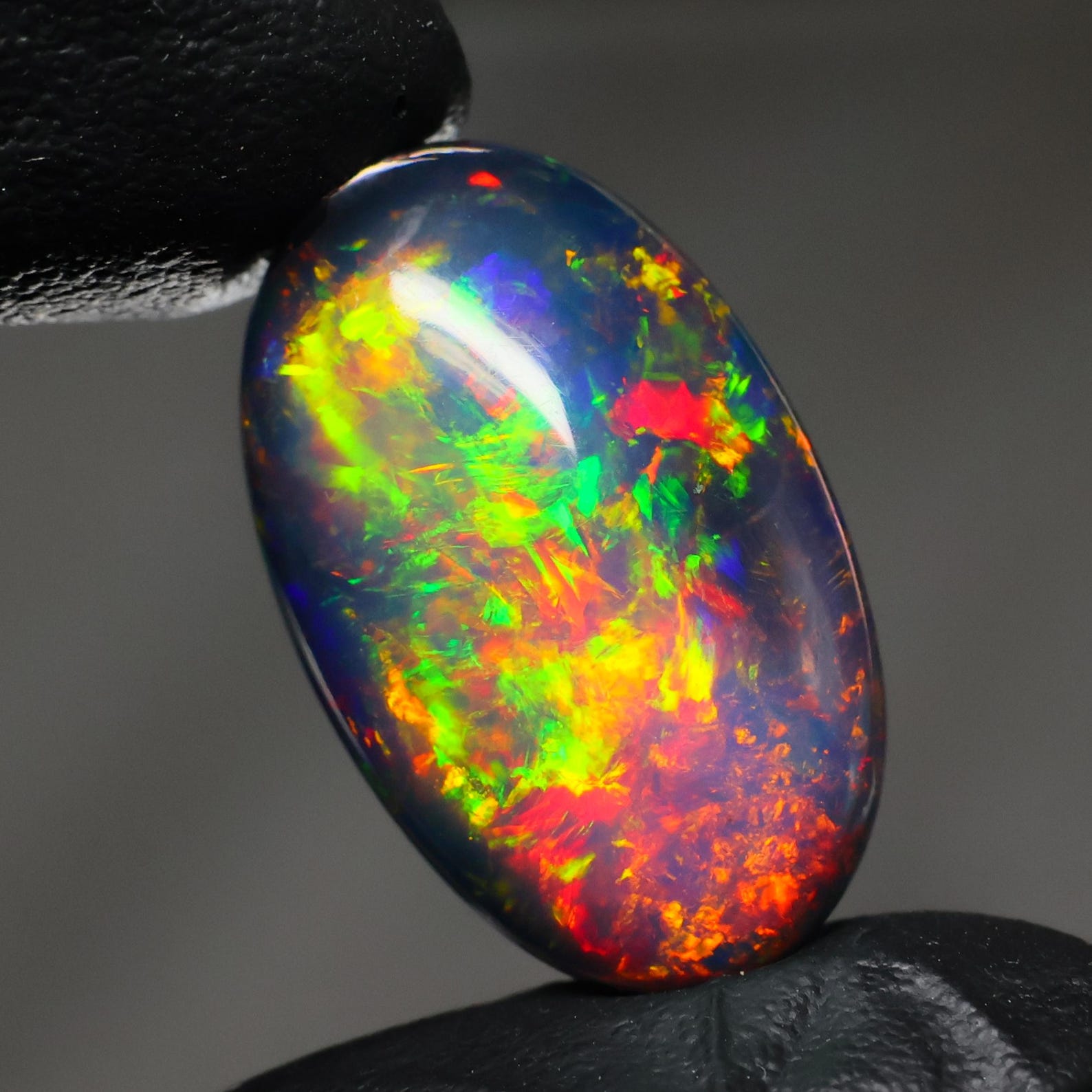 Buy Black Smoked Ethiopian Opal Cabochon 7.70 Carat, Loose Opal ...