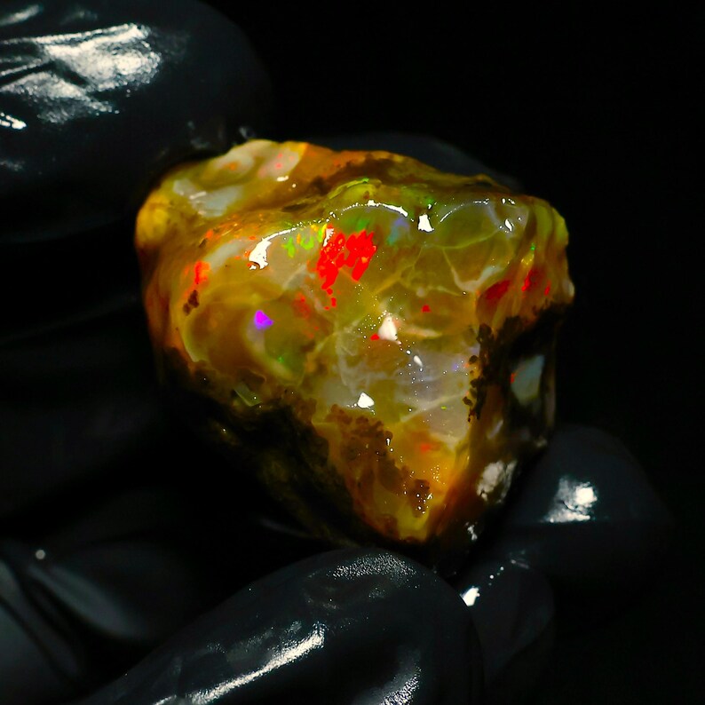 Natural Ethiopian Big Spiceman Opal Rough 64.45 Ct Fire Opal Raw Stone ...