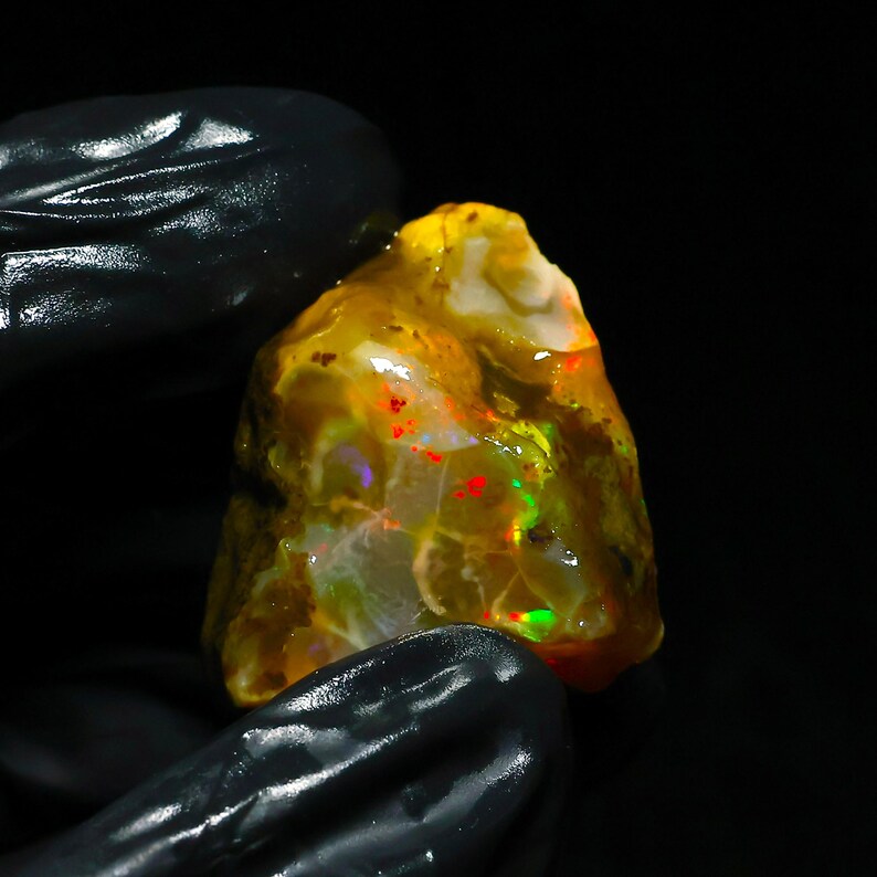 Natural Ethiopian Big Spiceman Opal Rough 64.45 Ct Fire Opal Raw Stone ...