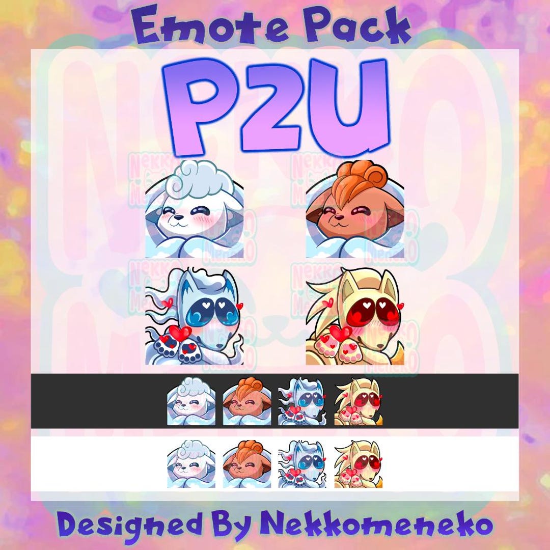 TWITCH EMOTE PACK! P2U Vulpix, Ninetails Alolan Vulpix Ninetails ...