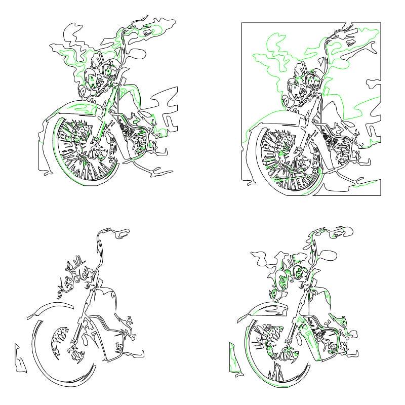 3D Layered Motorcycle Wall Art CDR | Laser Cut Multilayer Panel ...