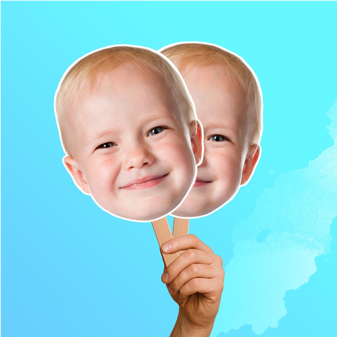 Custom Baby Face on a Stick – Personalized Face Cutout – 2nd Birthday ...