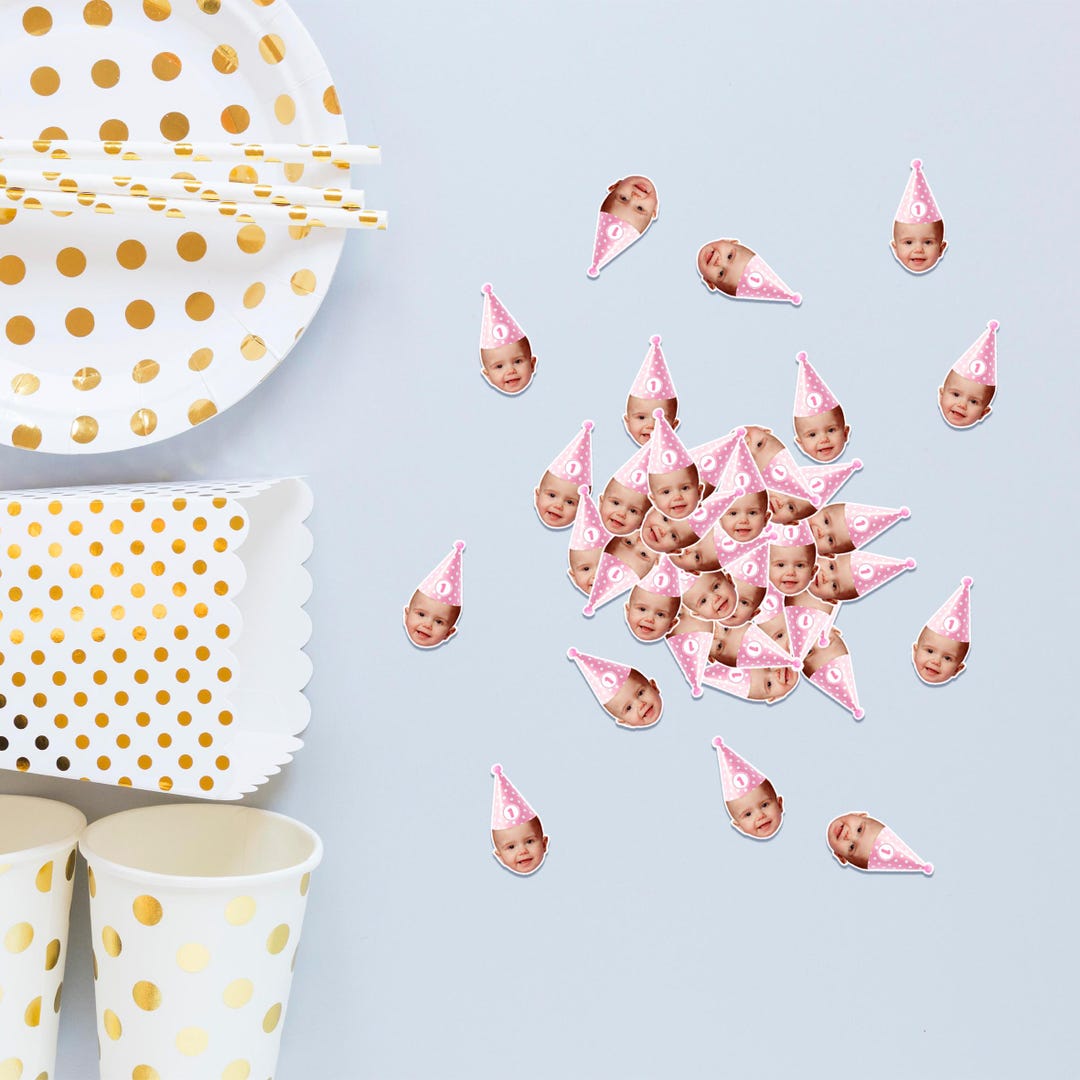 Personalized Face Confetti – 1st Birthday Party - Etsy