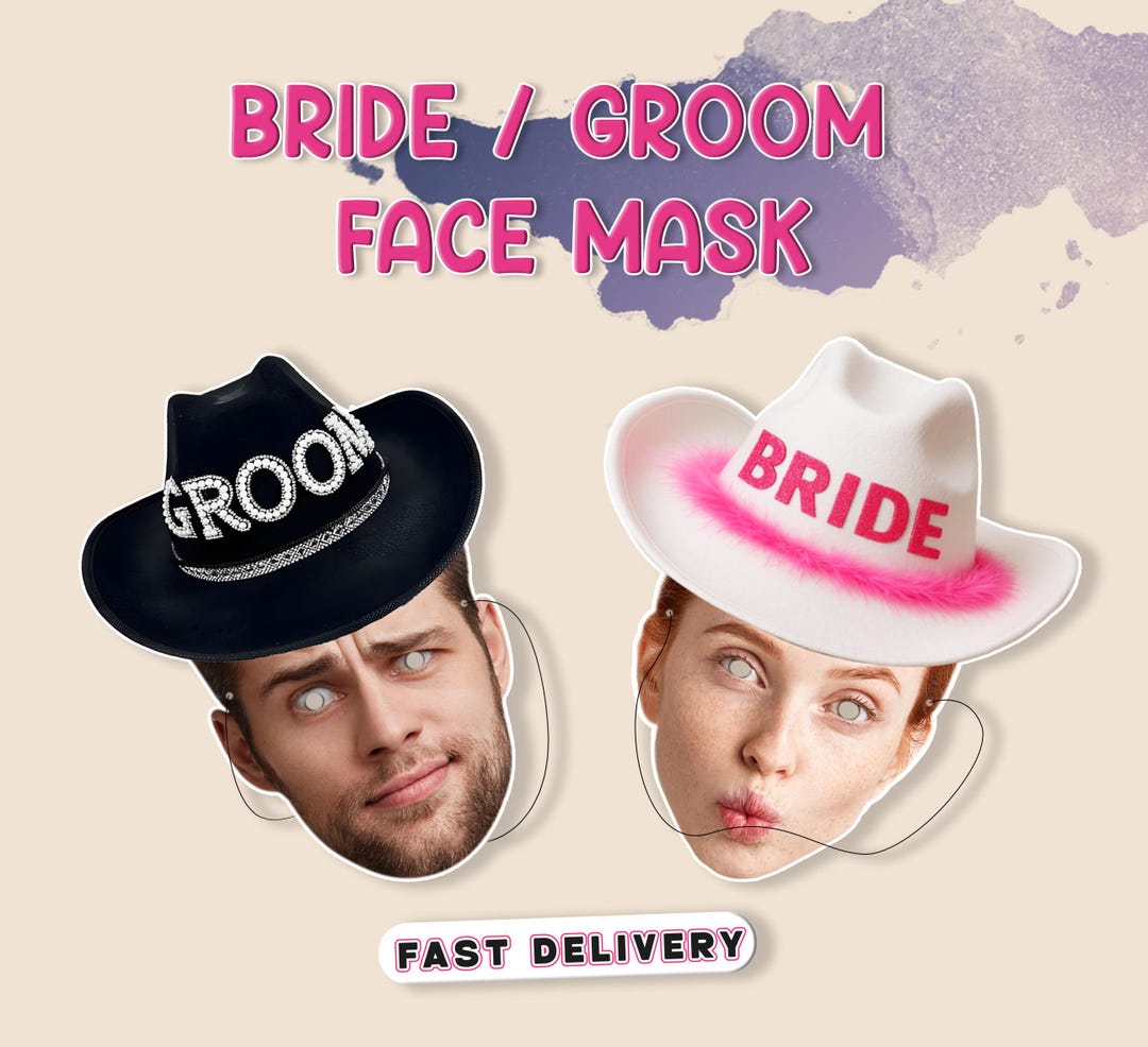 Custom Bride & Groom Face Cutout Masks – Funny Bachelorette Hen Party ...
