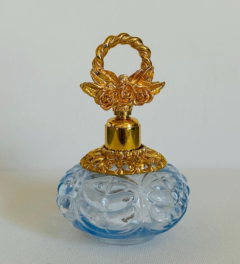 Vintage Matson Gold Rose Ormolu Glass Perfume Bottle, Mid-20th Century ...