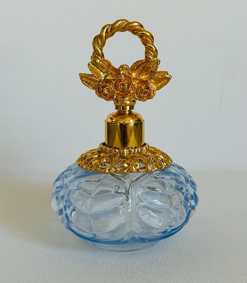 Vintage Matson Gold Rose Ormolu Glass Perfume Bottle, Mid-20th Century ...