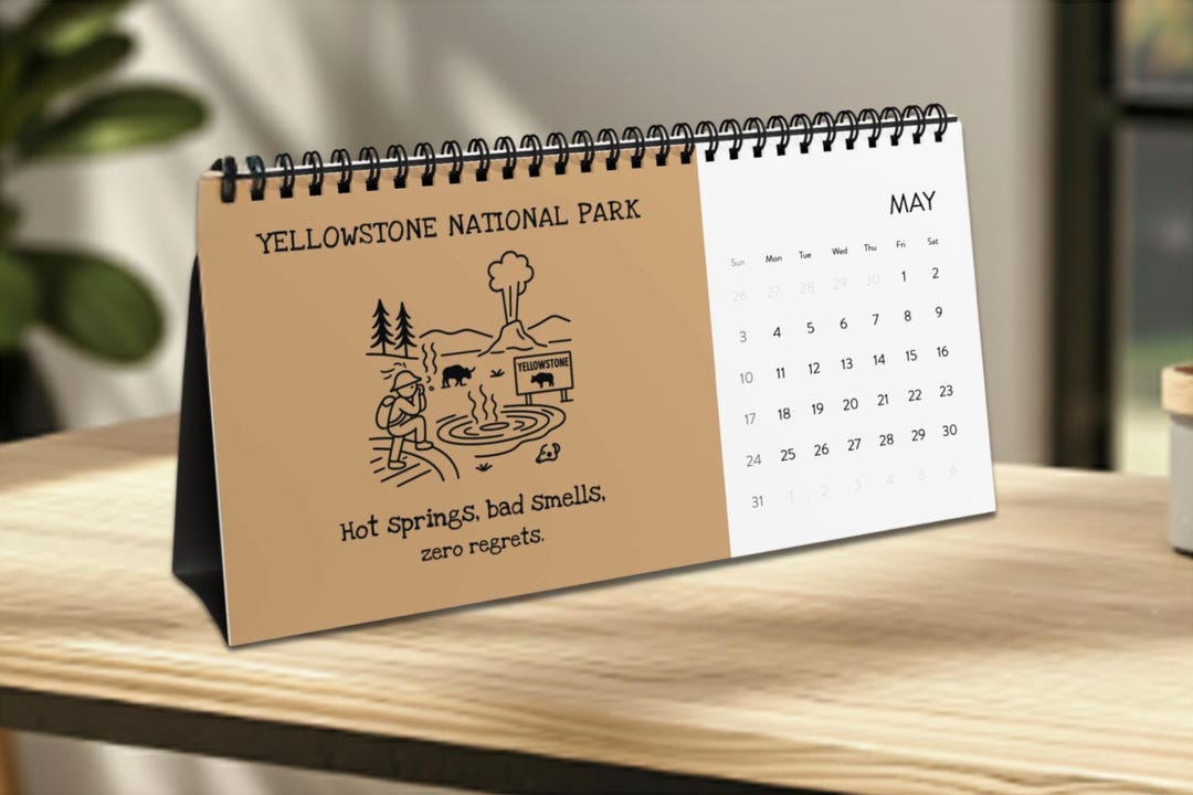 Funny National Park Roasts 2026 Desk Calendar, Sarcastic Hiking Gift ...