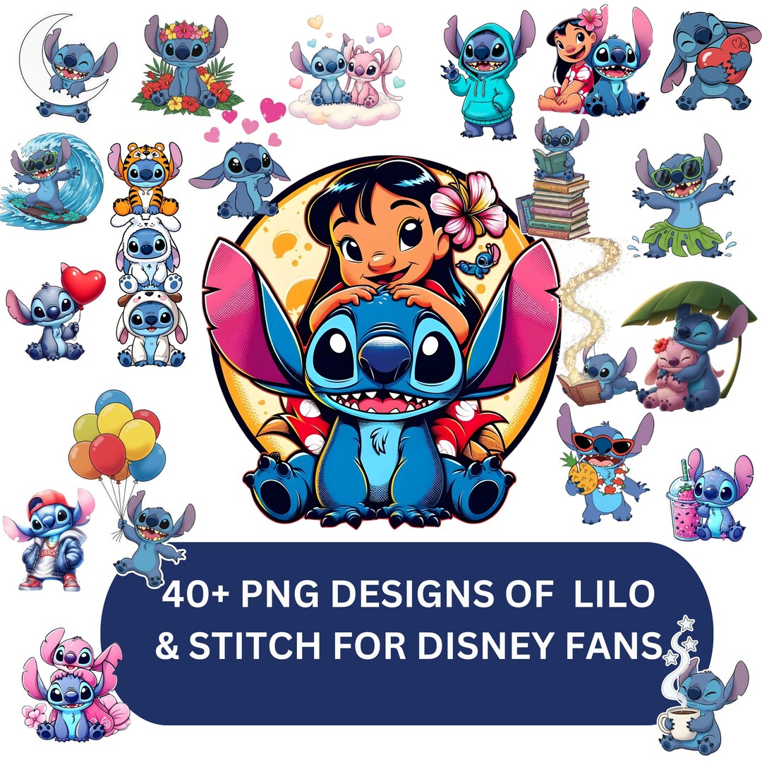 45 Lilo & Stitch PNG Bundle for Shirts | Lilo Stitch Clipart | Create ...