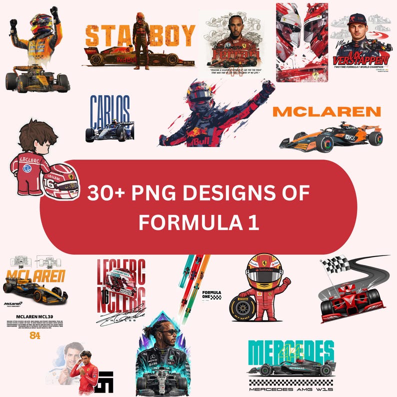 30+ Formula 1 PNG Bundle - F1 Stickers & Designs for Shirts, Posters ...