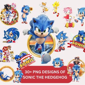 Sonic the Hedgehog PNG Bundle | 30+ 300 DPI Digital Designs | for ...