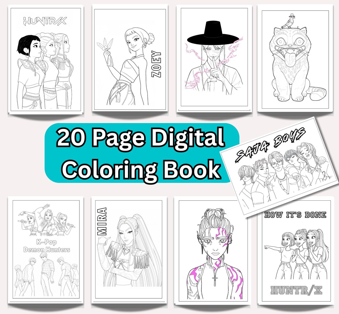 Kpop Demon Hunter Coloring Book | Anime Fan Art (PDF Digital Download ...