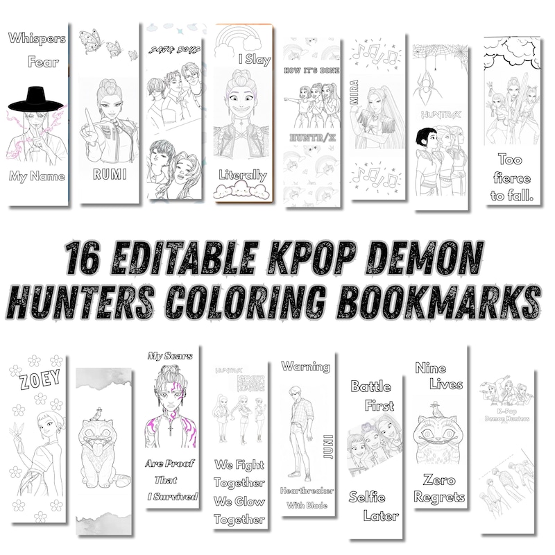 Anime Bookmarks Coloring - Etsy UK