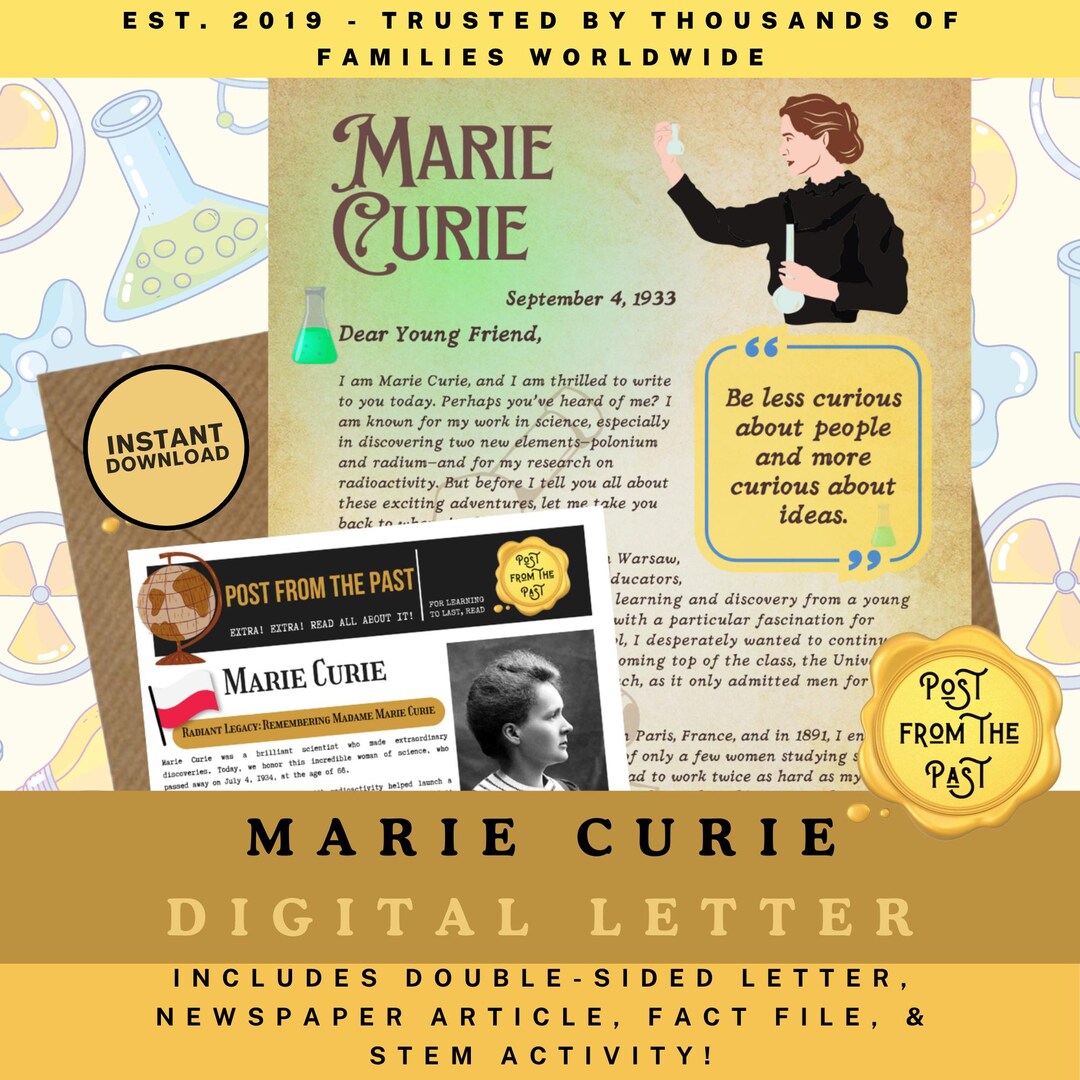 Marie Curie Printable | Pioneering Women | Women in Science | STEM ...