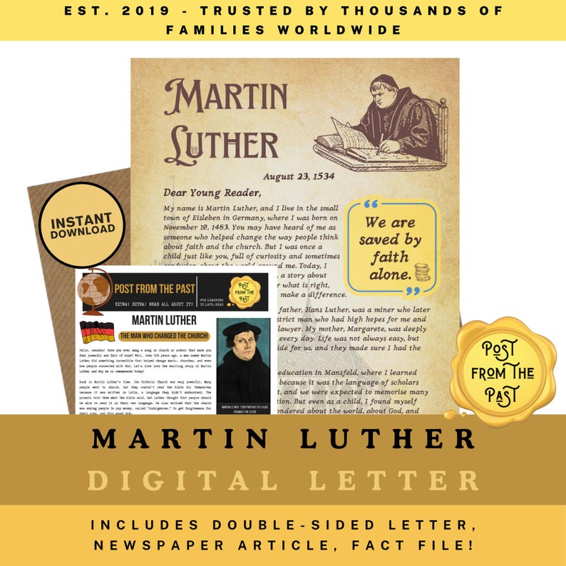 Martin Luther Printable Biography for Kids | Reformation Day History ...