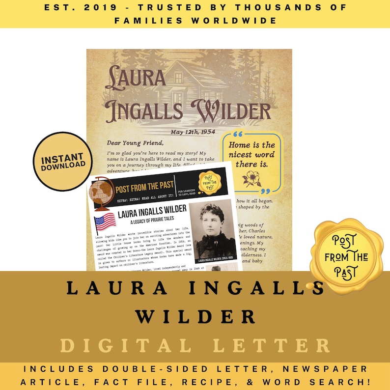Laura Ingalls Wilder Printable Biography for Kids | Little House on the ...