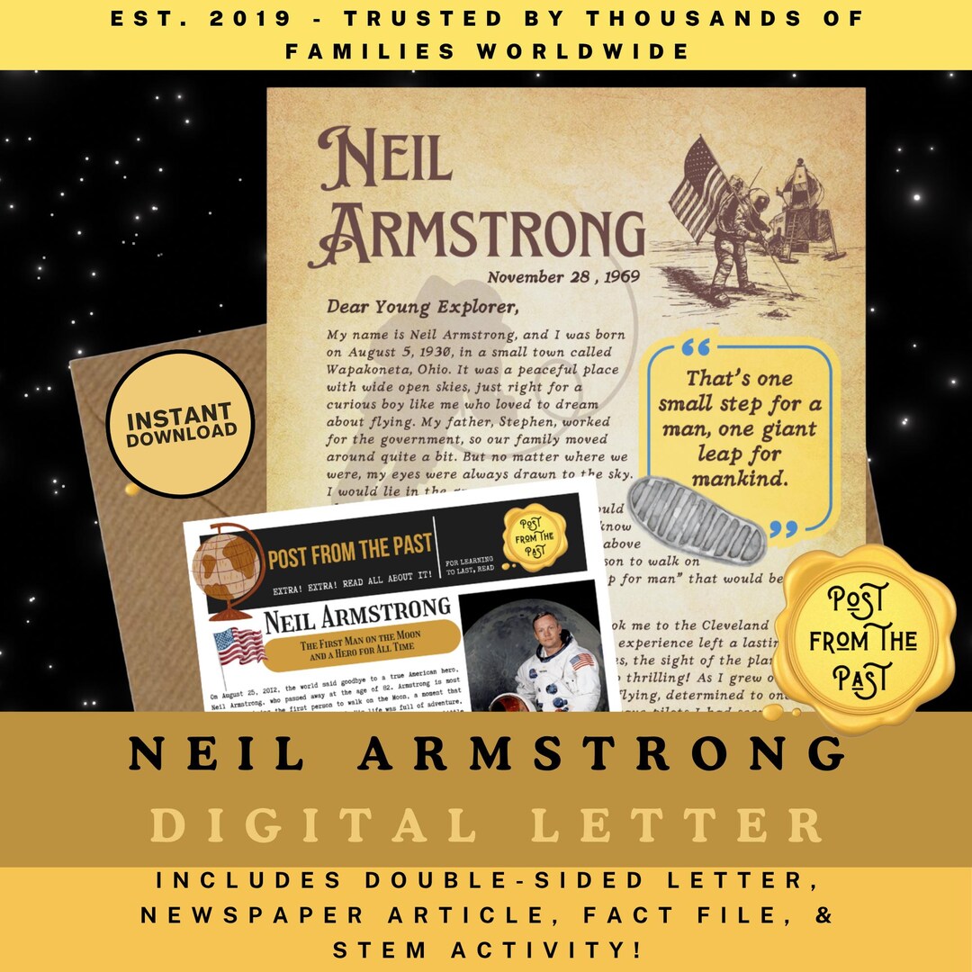Neil Armstrong Printable | Moon Landing | Apollo 11 | Space | Astronaut ...
