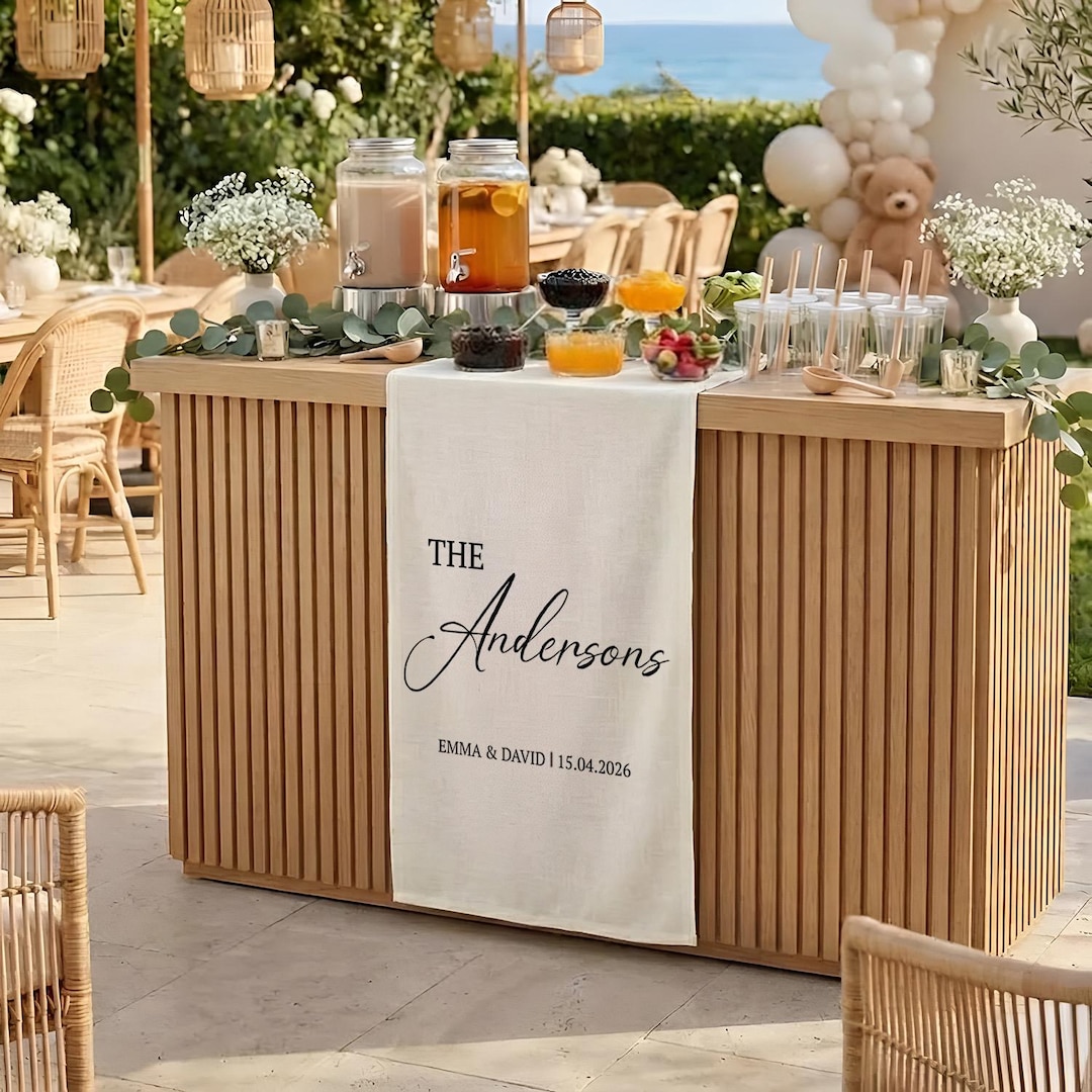 Personalized Linen Cotton Bar Sign, Wedding Bar Menu,custom Linen Bar ...