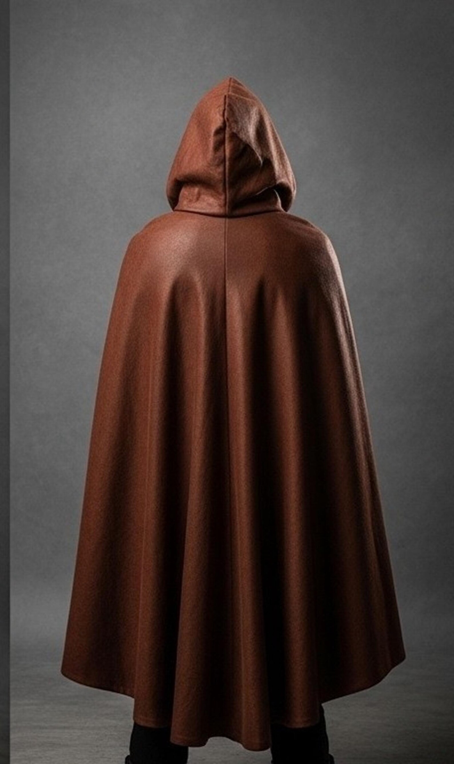 Brown Leather Hooded Cloak Armor Set | Medieval Fantasy Cosplay Costume ...