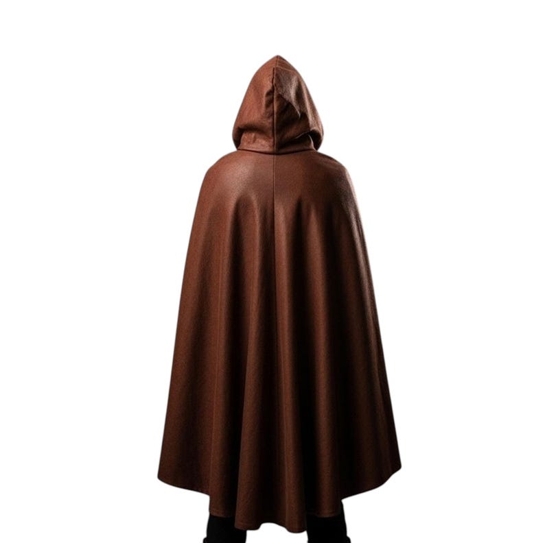 Brown Leather Hooded Cloak Armor Set | Medieval Fantasy Cosplay Costume ...