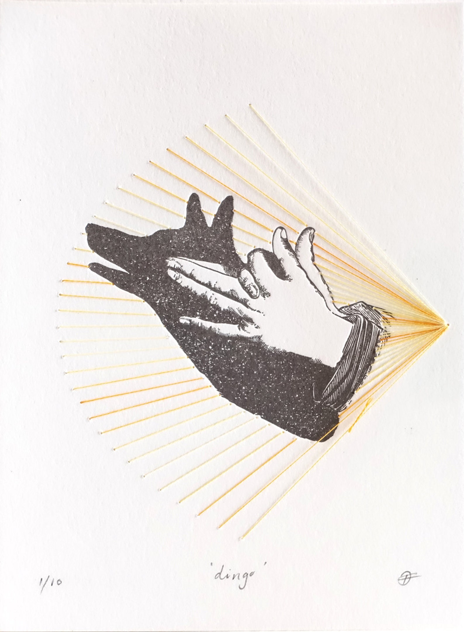 Dingo Pet Lover Letterpress Hand Shadow Puppet Print - Etsy