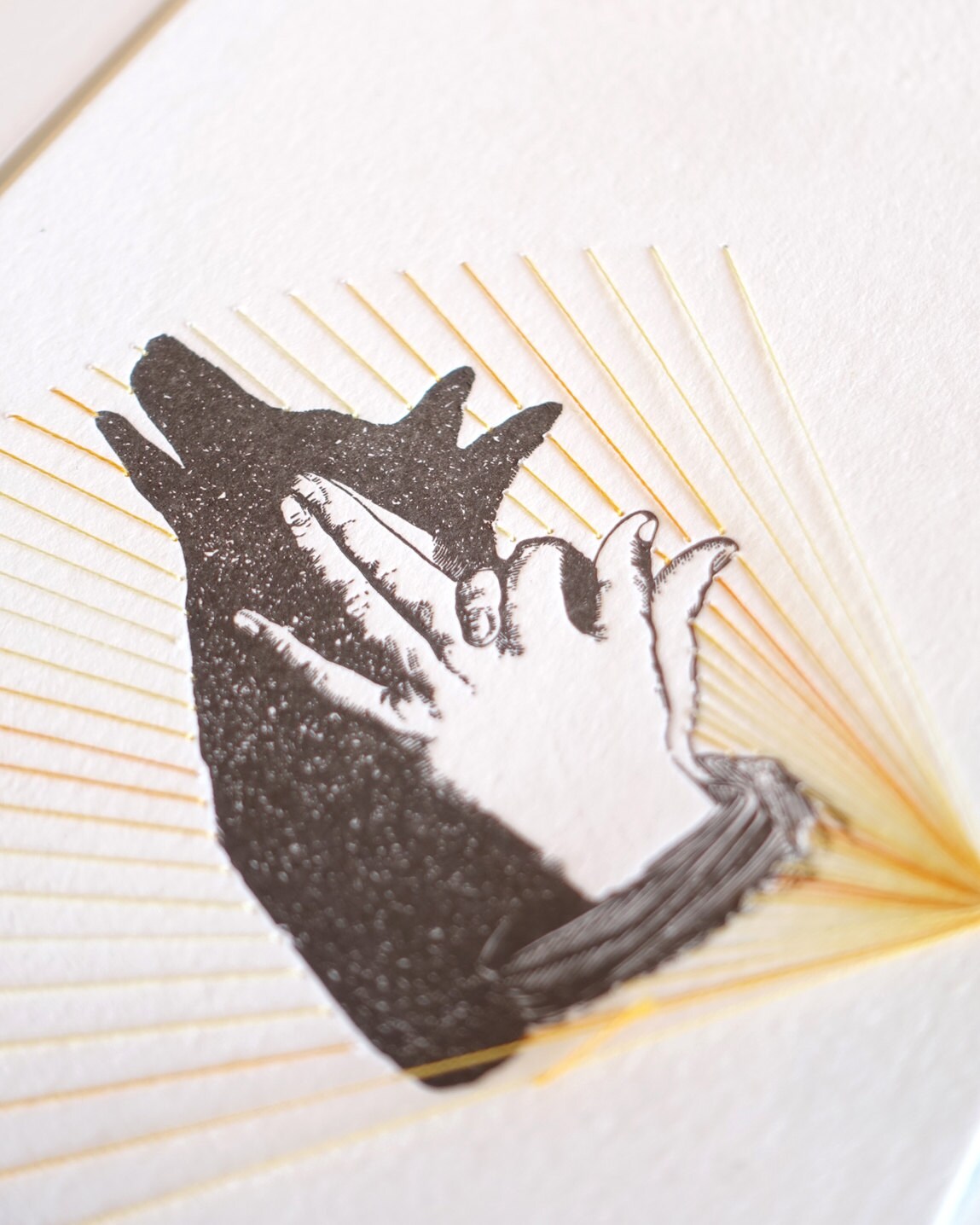 Dingo pet lover Letterpress hand shadow puppet print | Etsy