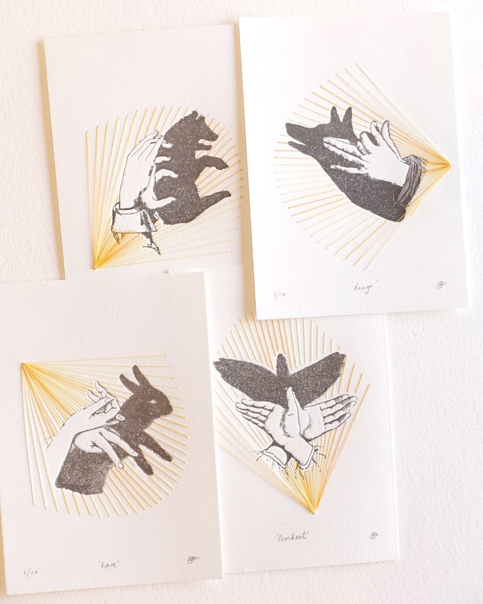 Dingo Pet Lover Letterpress Hand Shadow Puppet Print - Etsy