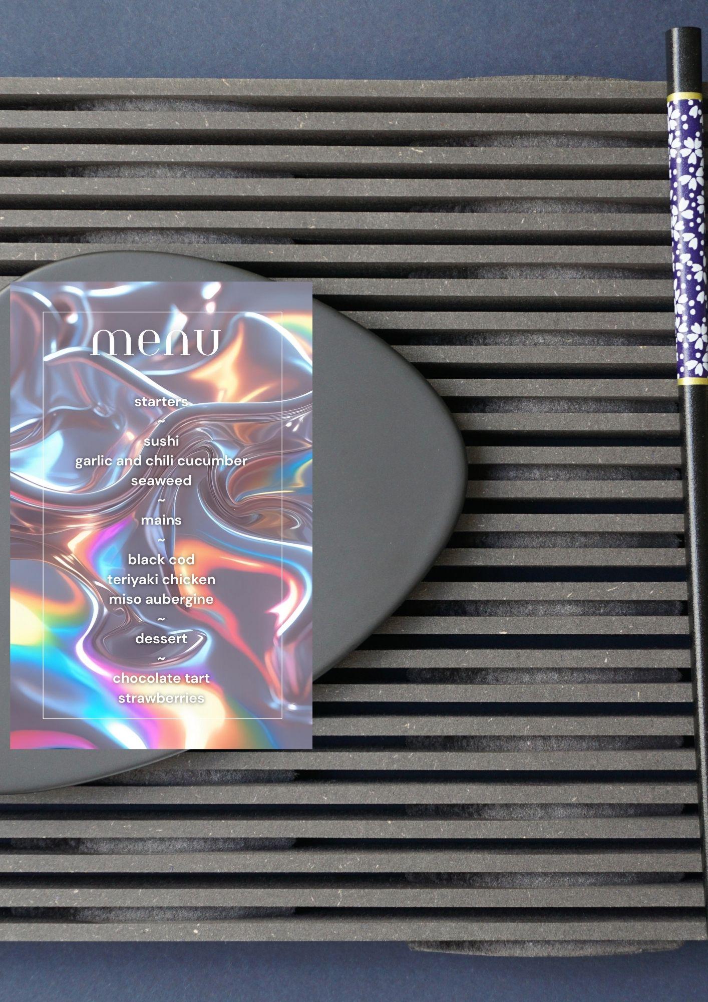 METALLIC | Personalised | Dinner Menu | Drinks Menu | Seat/ Name Tags ...