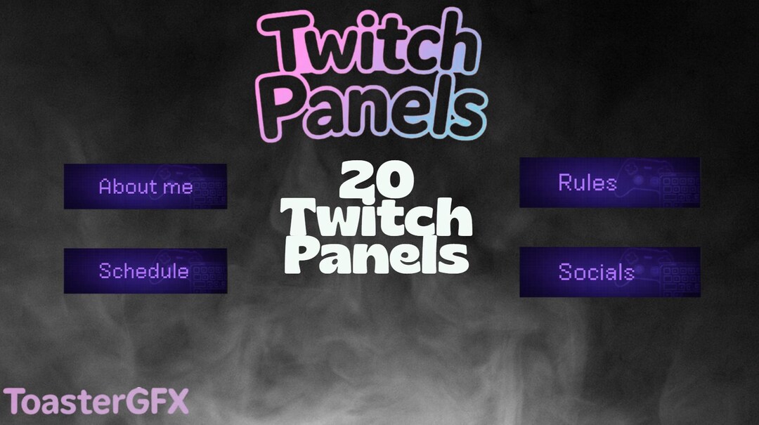 Purple Neon Twitch Panels – 20 Futuristic Stream Panels | Gamer ...