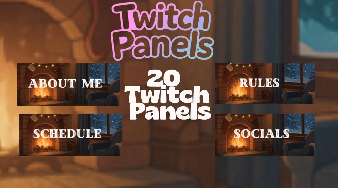 20 Cozy Fireplace Winter Twitch Emote Panels | Streamer Emojis | Winter ...