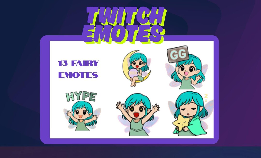 Chibi Fairy Girl Emote Pack: Twitch & Discord PNG Emotes - Etsy