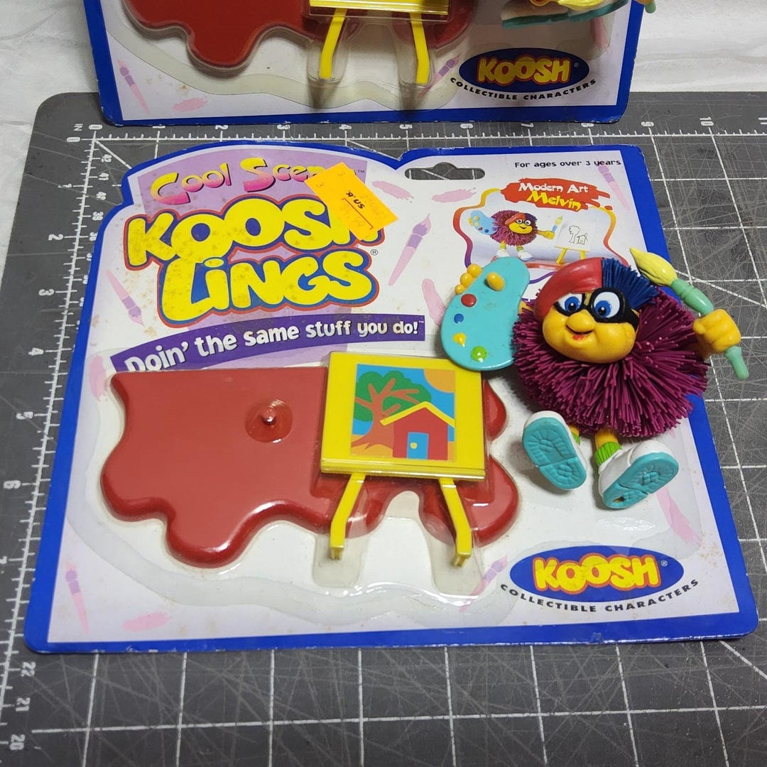 Vintage 1997 Cool Scenes Koosh Lings Modern Art Melvin New on Card Toy ...
