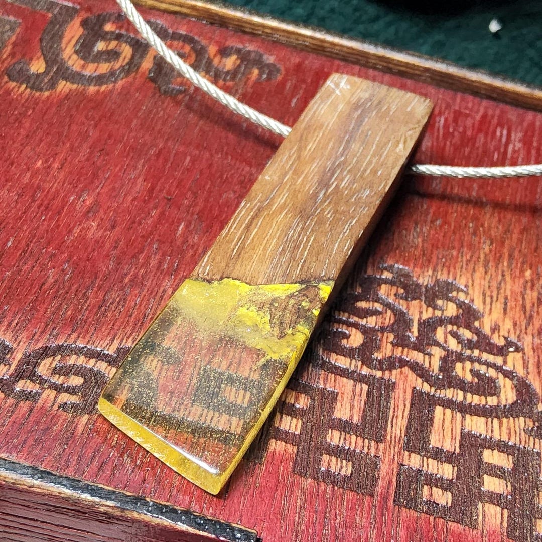 Handmade Pendant 300 Yr Old Cypress Wood Epoxy Resin Stainless Steel ...